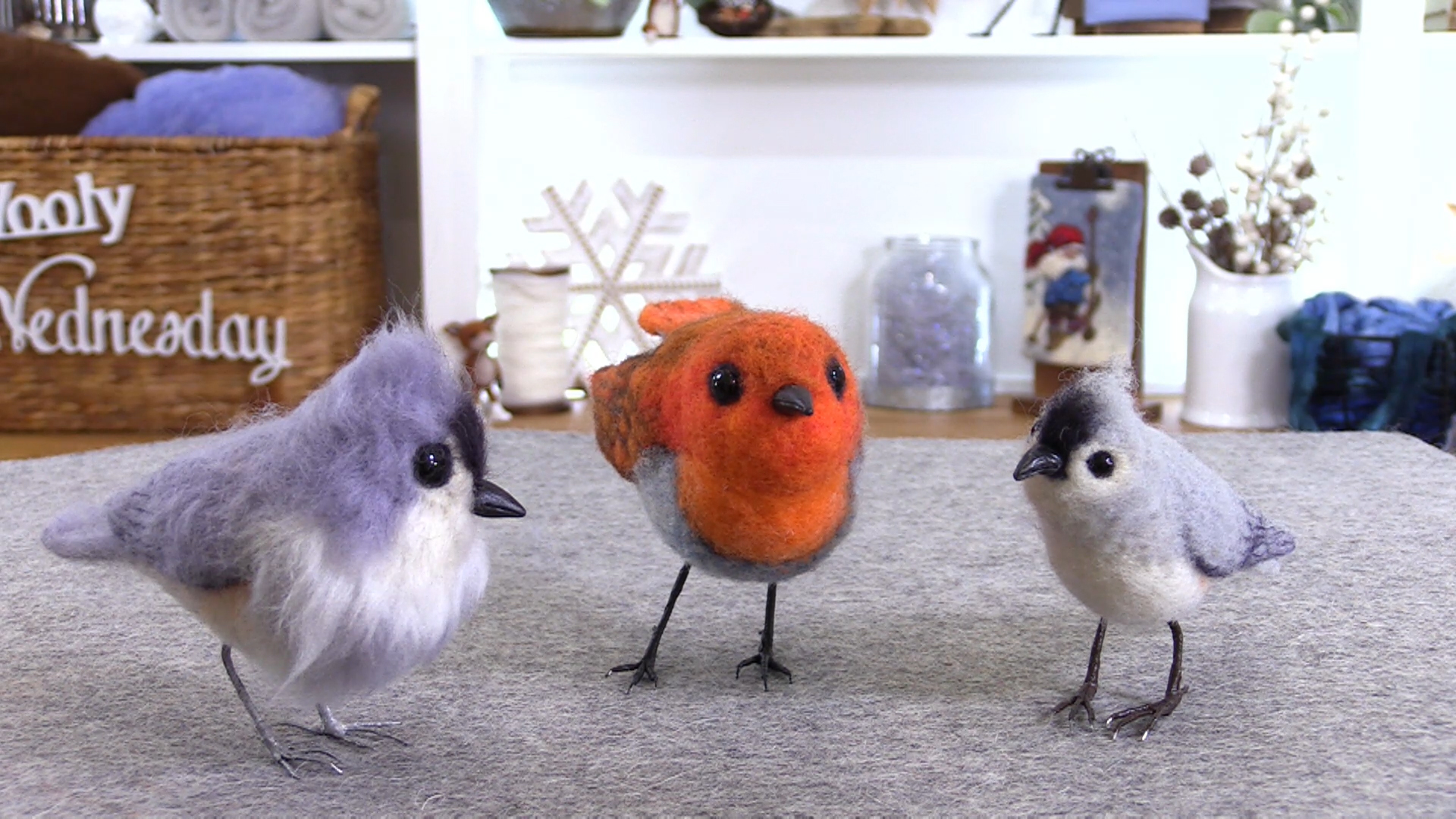 Needle Felt Bird: Tufted Titmouse – Felting Tutorials