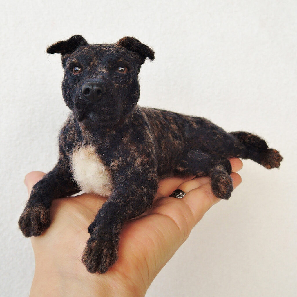 Needle Felt a Realistic Dog: Short Hair Brindle Pitbull – Felting Tutorials