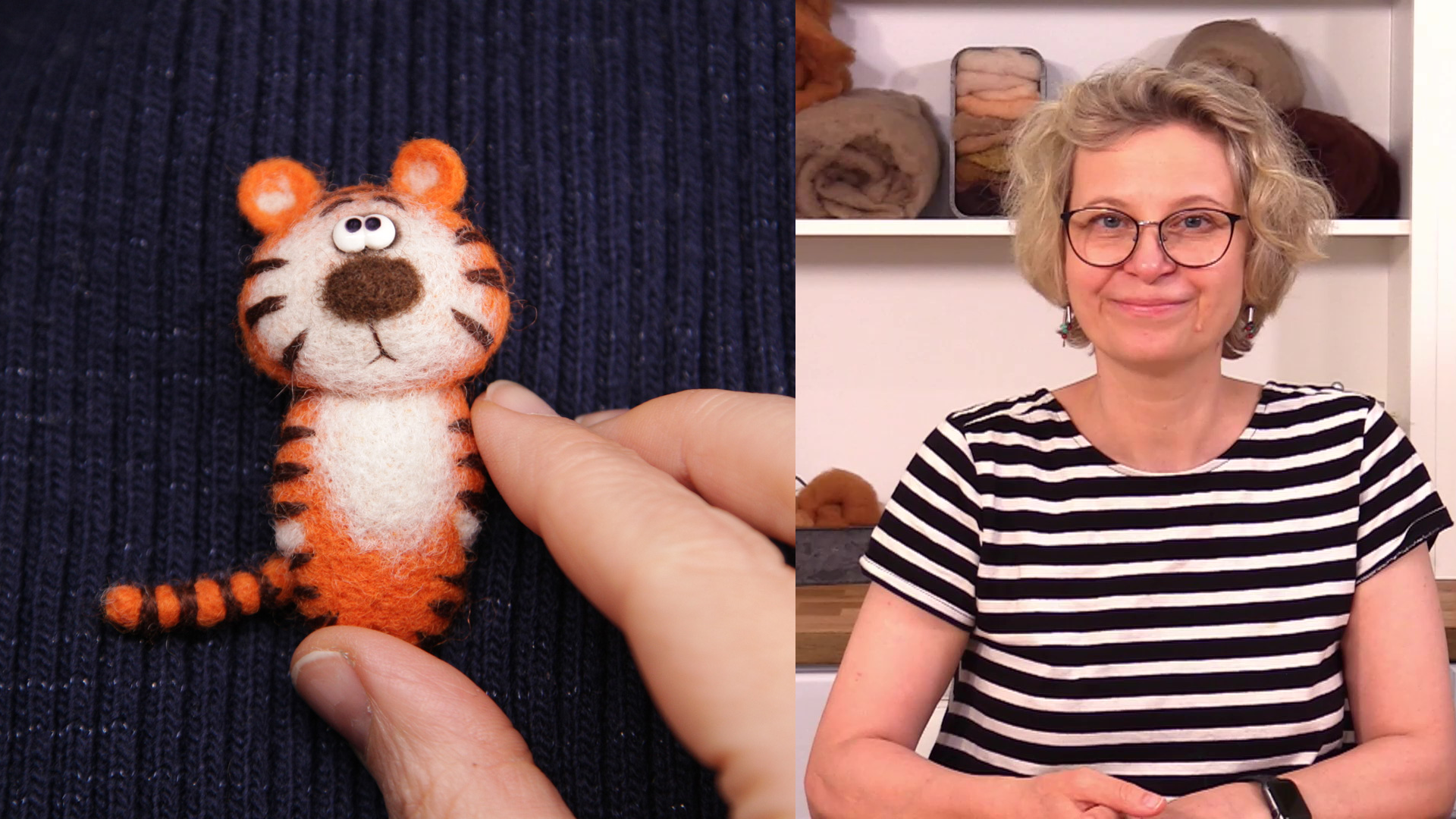 Needle Felting a Tiger Brooch – Felting Tutorials