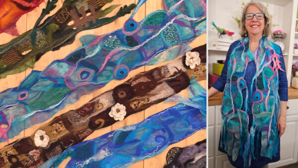 Nuno Felt Collage Scarf – Felting Tutorials