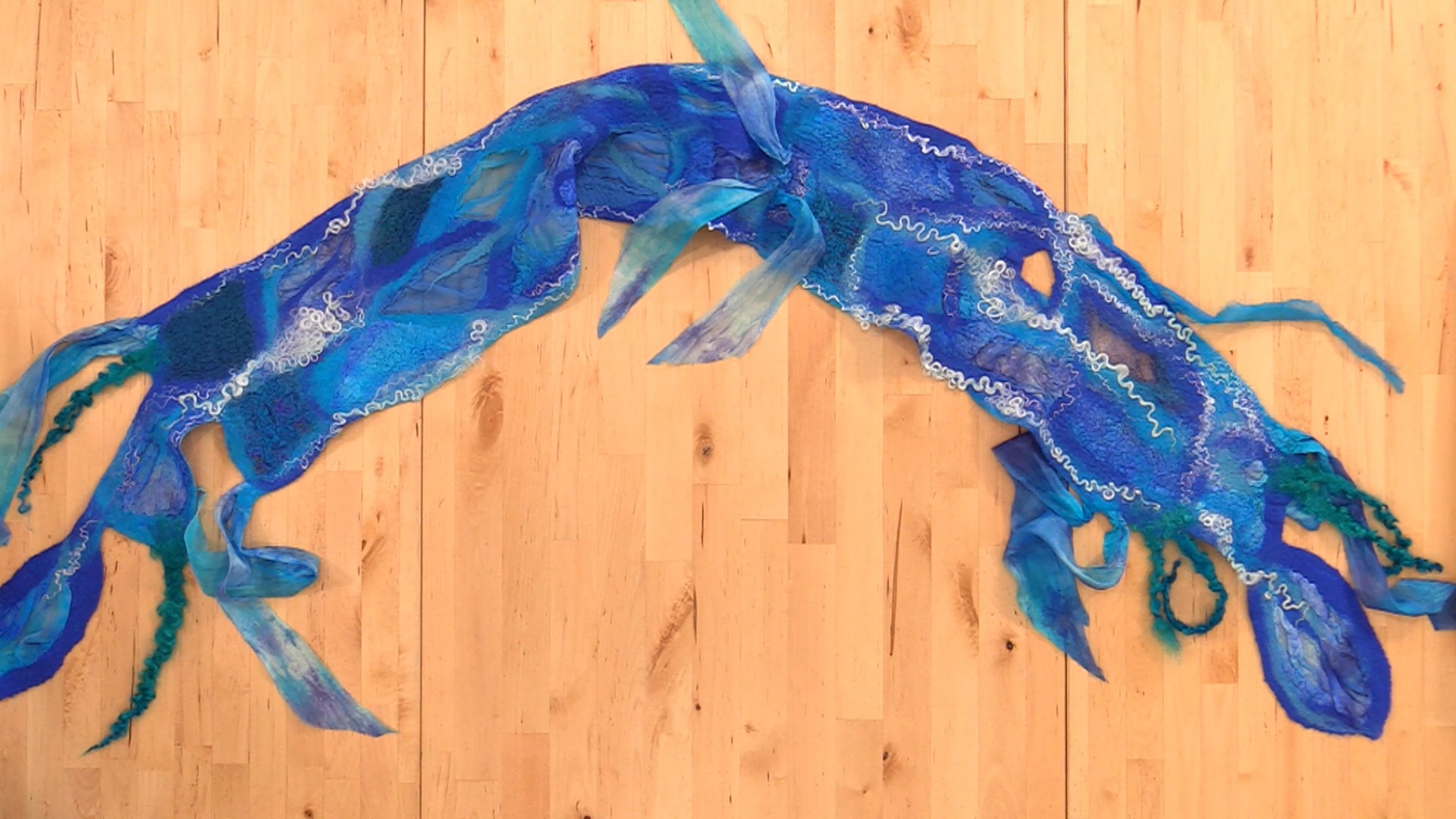 Nuno Felt Collage Scarf – Felting Tutorials