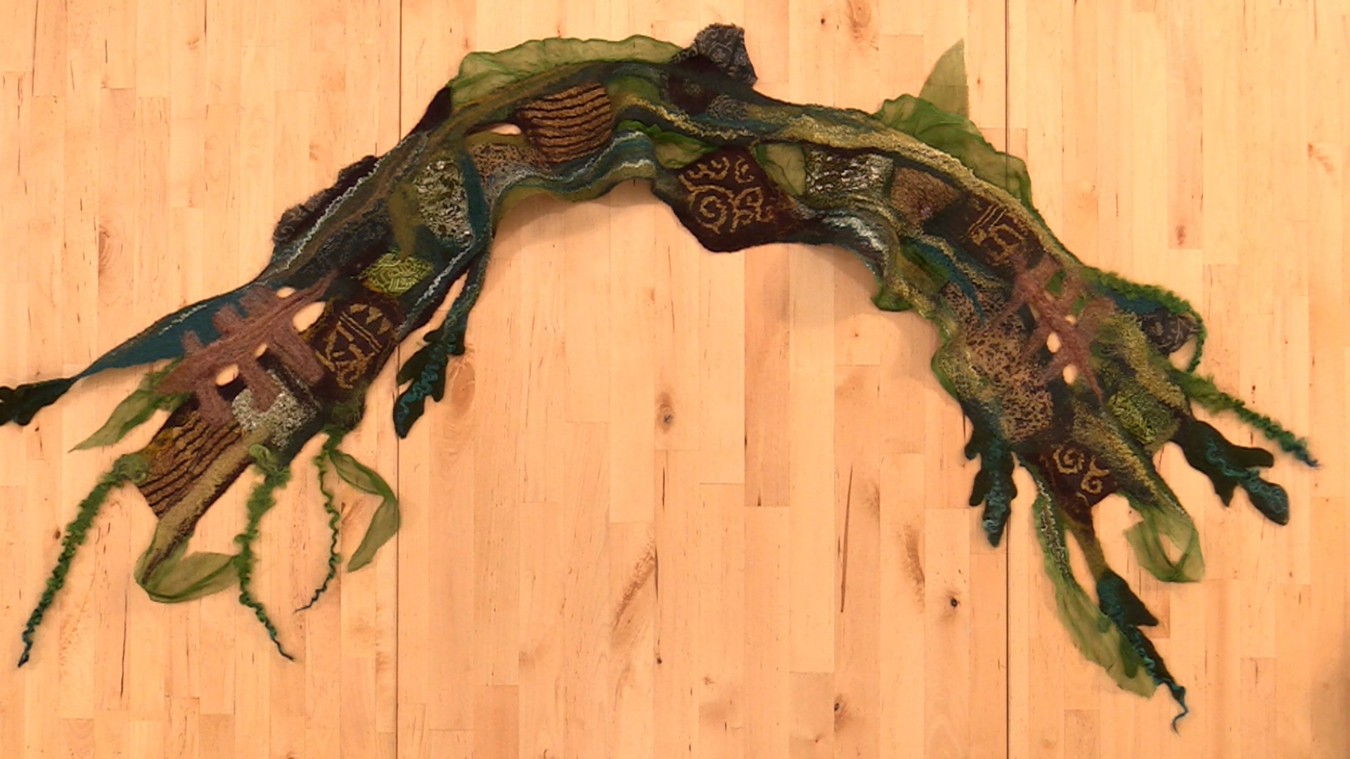 Nuno Felt Collage Scarf – Felting Tutorials