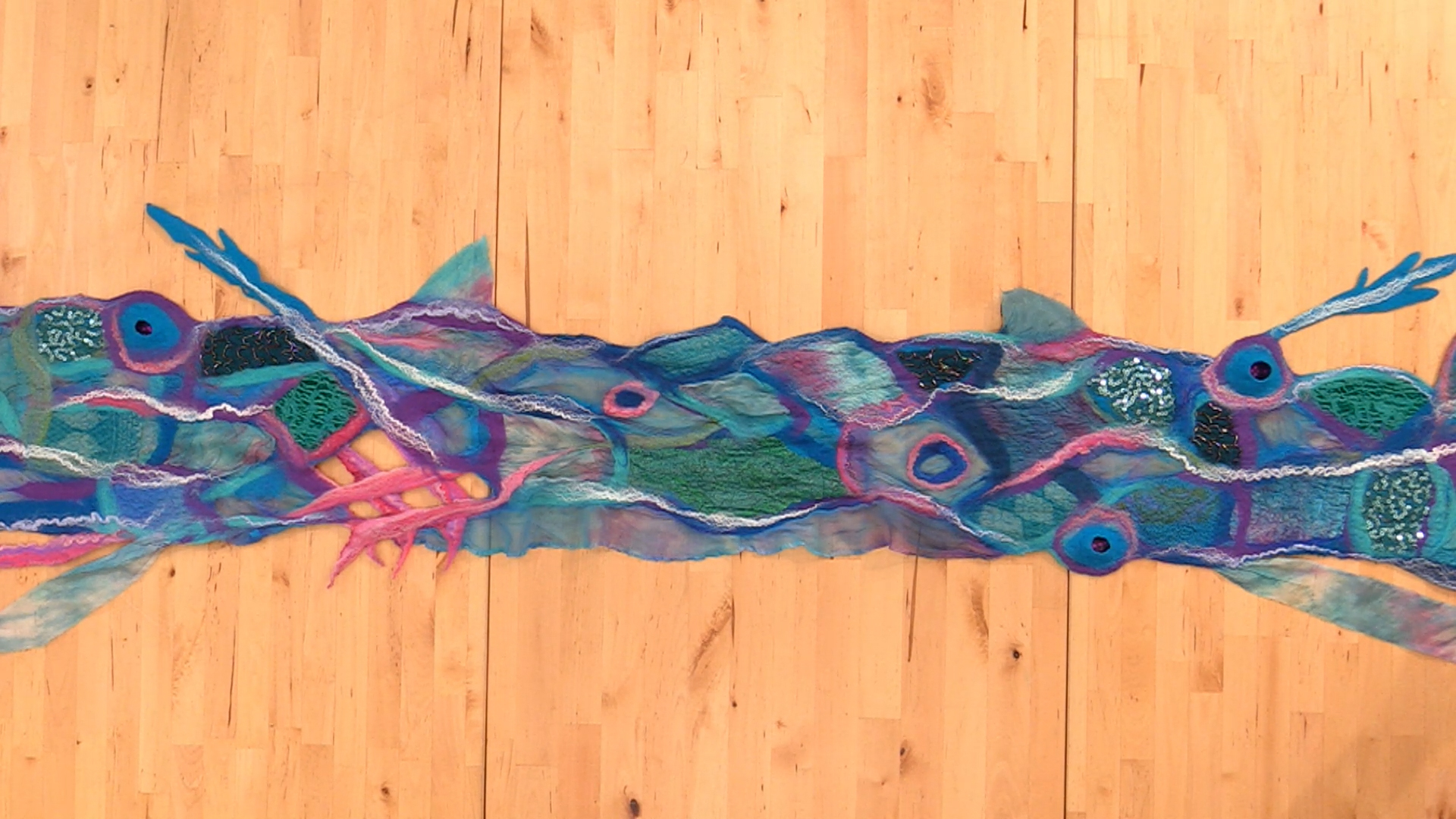 Nuno Felt Collage Scarf – Felting Tutorials