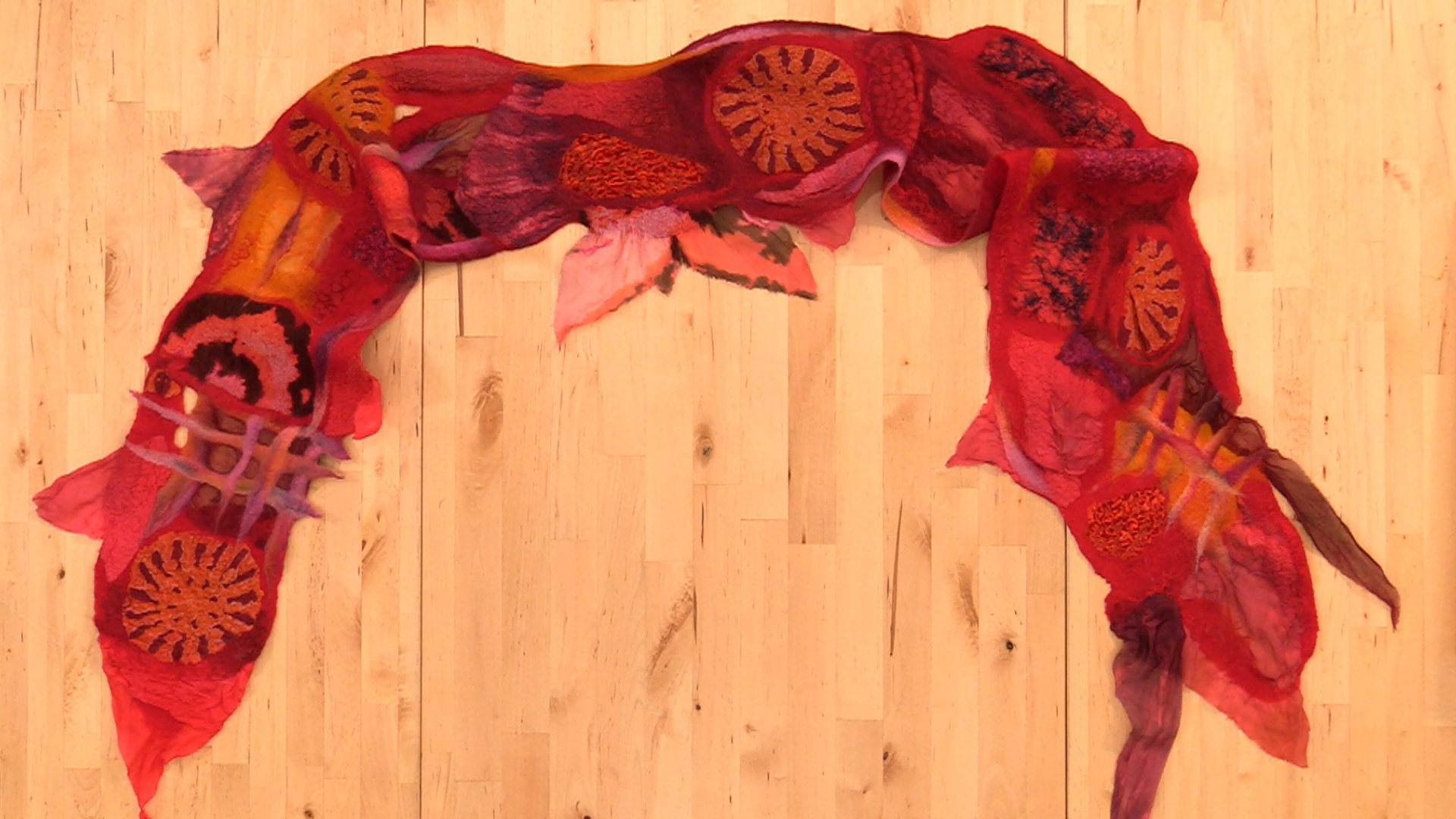 Nuno Felt Collage Scarf – Felting Tutorials